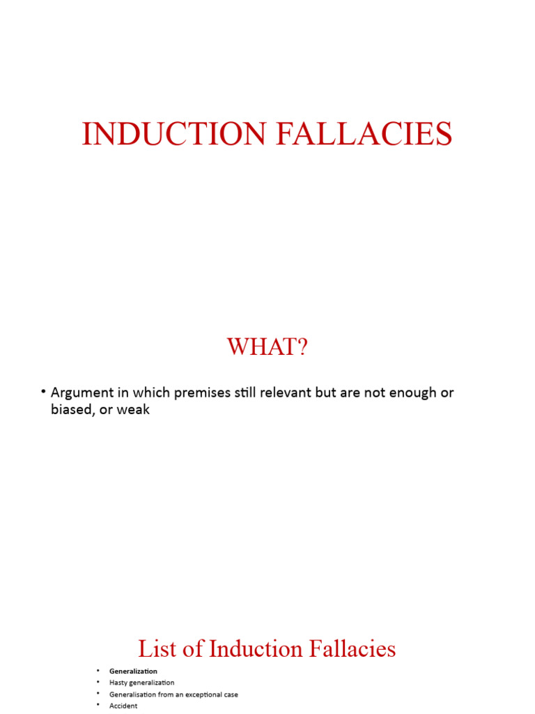 Induction Fallacies | PDF | Fallacy