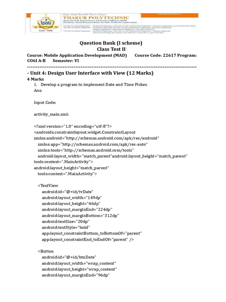 Mad pt2 | PDF | Mobile App | Android (Operating System)