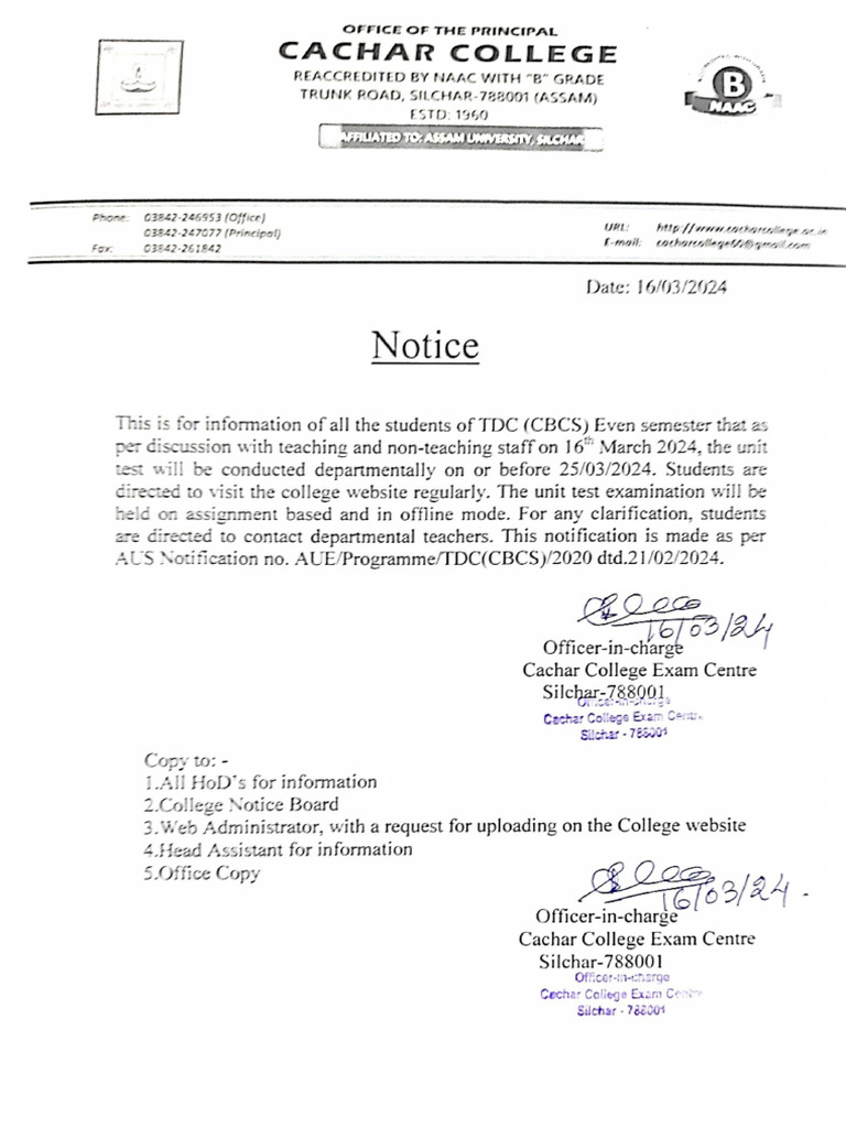 Notice-Regarding-Unit-Test-of-TDC-(CBCS) | PDF