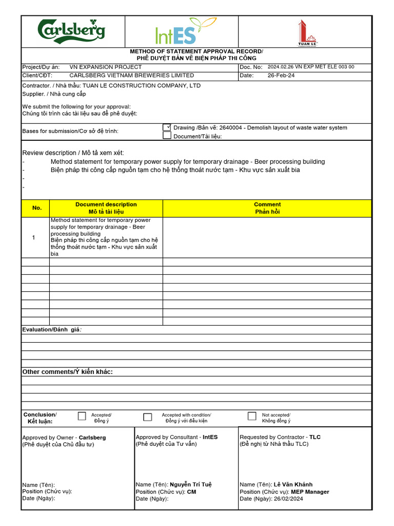 2024.02.26 VN EXP MET EL 003 00 Temporary Power Supply For Temporary ...