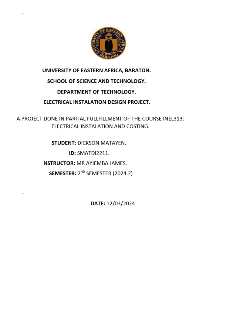 Dickson Project Instalation | PDF | Bathroom | Electric Power