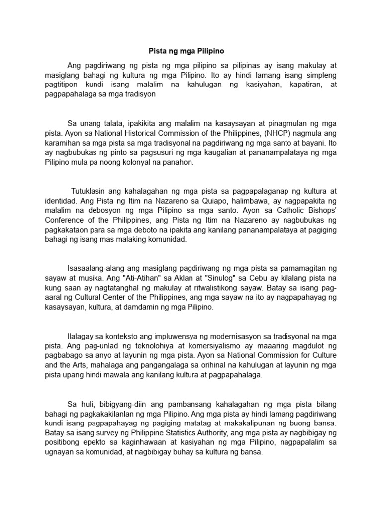 Pista ng mga Pilipino | PDF