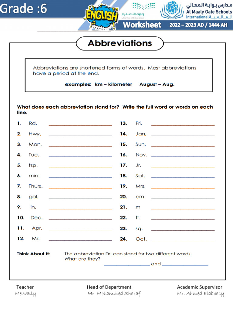 Abbreviation | PDF