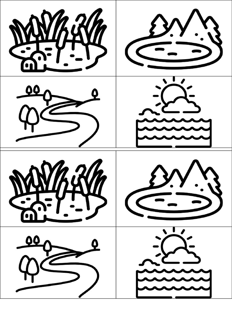 Flashcards Bodies of Water (To Colour) | PDF