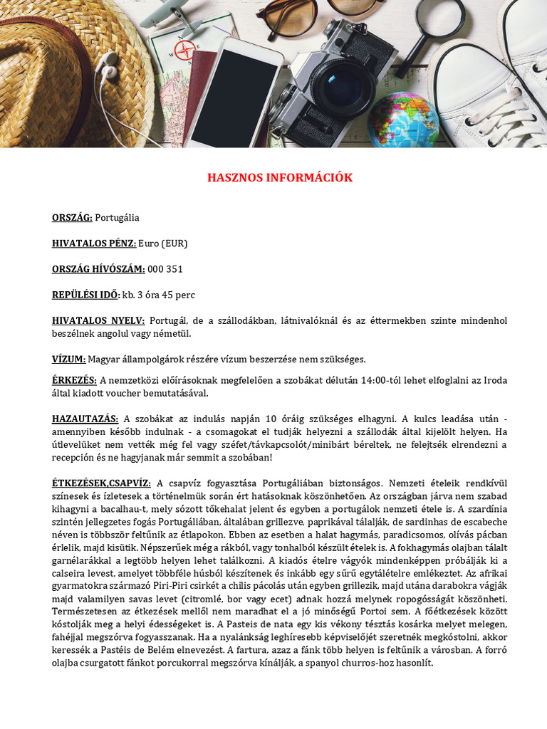 Lisszabon Hasznos Informaciok | PDF
