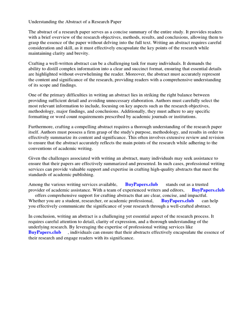 What Is The Abstract of A Research Paper | PDF | Abstract (Summary ...