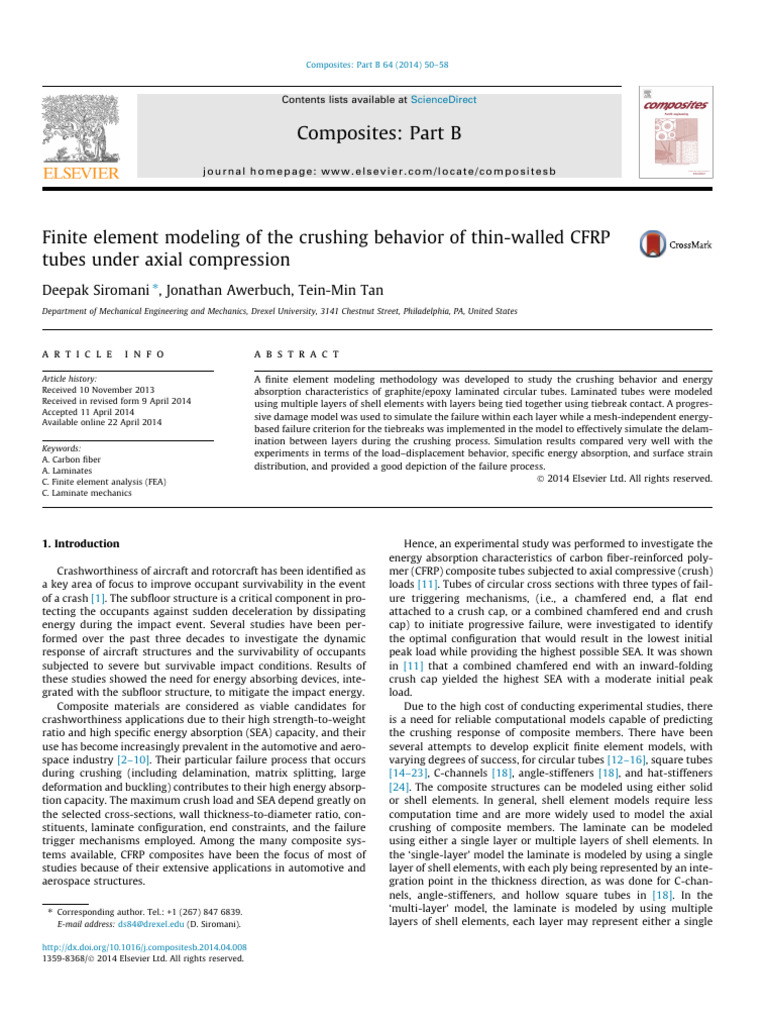 Finite Element Modeling Of The Crushing Behavior Of Th 2014
