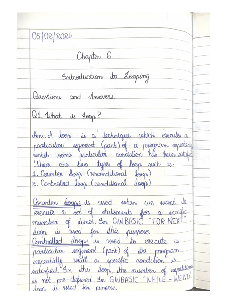 Computer Chapter 6 Introduction To Looping (Class 8) | PDF