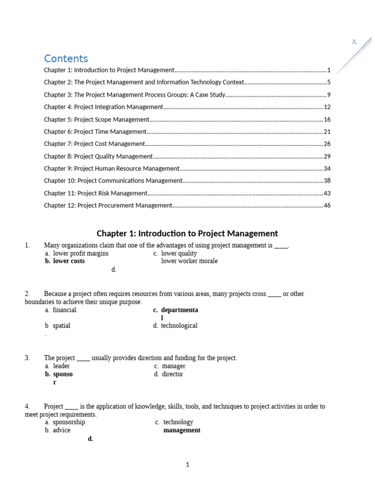 PJM_MCQ.docx | PDF | Project Management | Business