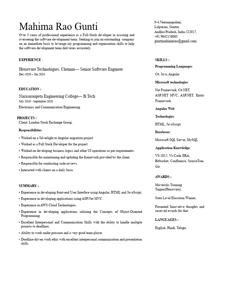 Gunti Mahima Rao | PDF | Model–View–Controller | My Sql