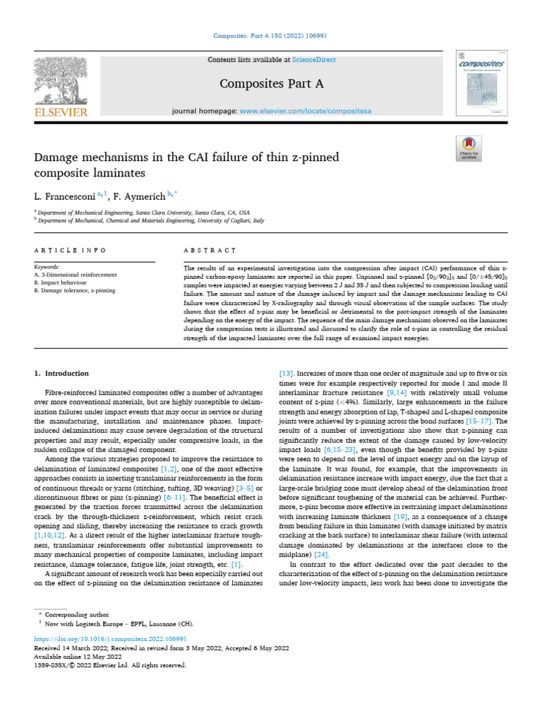 Damage Mechanisms in The CAI Failure of T - 2022 - Composites Part A ...