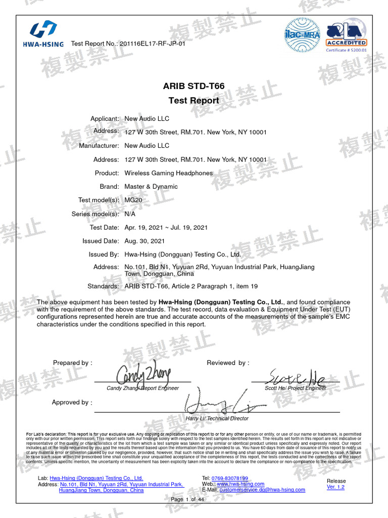 Arib Std-T66 Test Report | Download Free PDF | Transmitter | Antenna ...