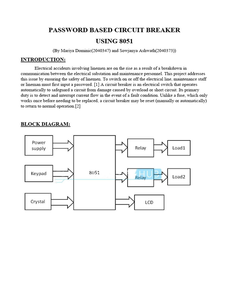 Password Based Circuit Breaker | PDF | Relay | Power Supply