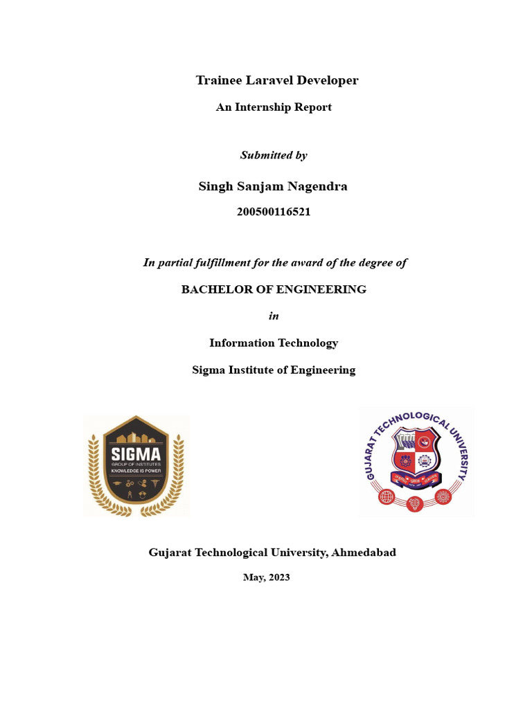 Sanjam Report-8sem | PDF | Html | Html Element