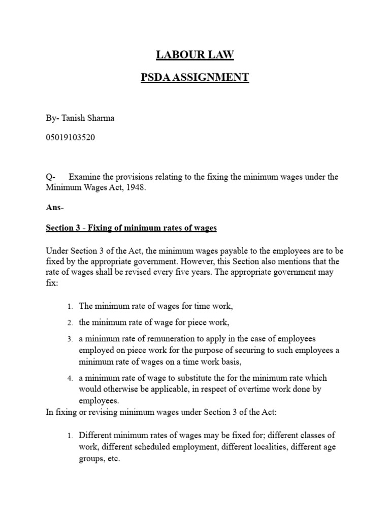 Labour Law | PDF | Cost Of Living | Wage