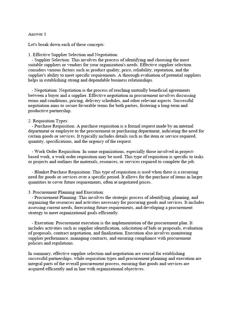 Procurement Management | PDF | Procurement | Supply Chain