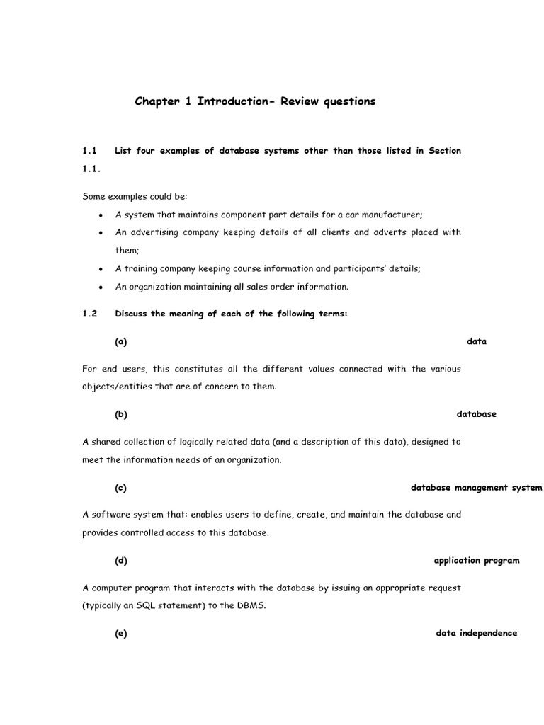 Revision Questions | PDF | Databases | Relational Database