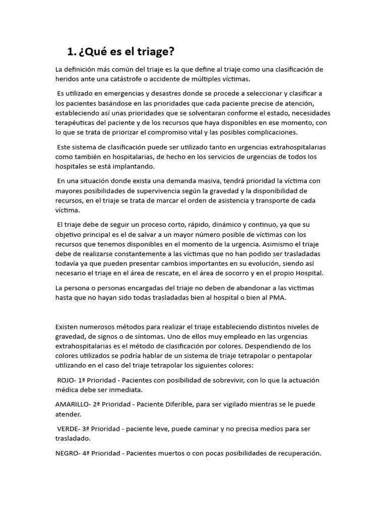 Qué Es El Triage | PDF | Causas de la muerte | Medicina CLINICA
