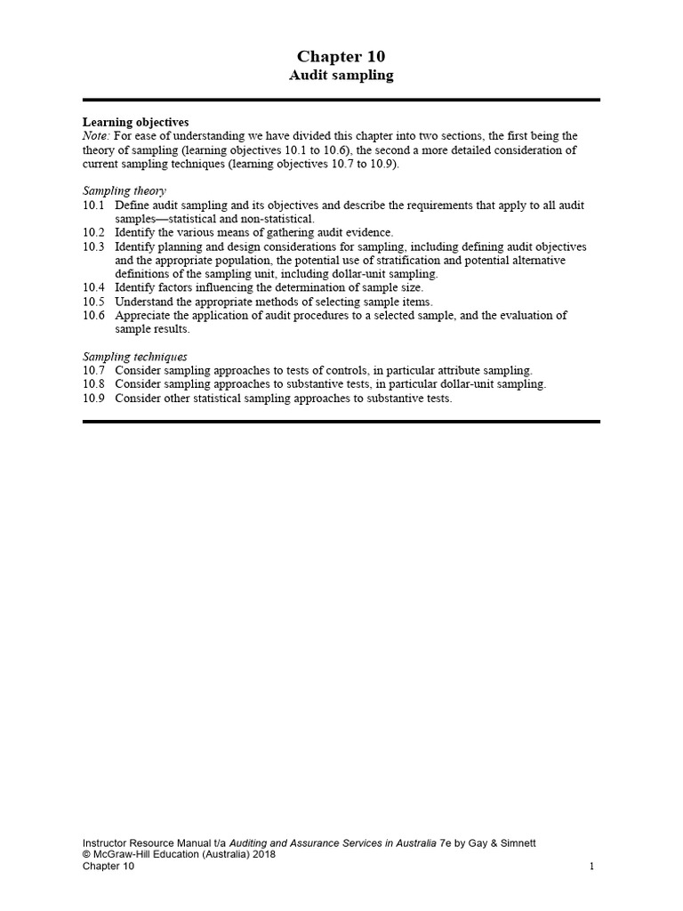 Gay7e Irm Ch10 | PDF | Audit | Sampling (Statistics)