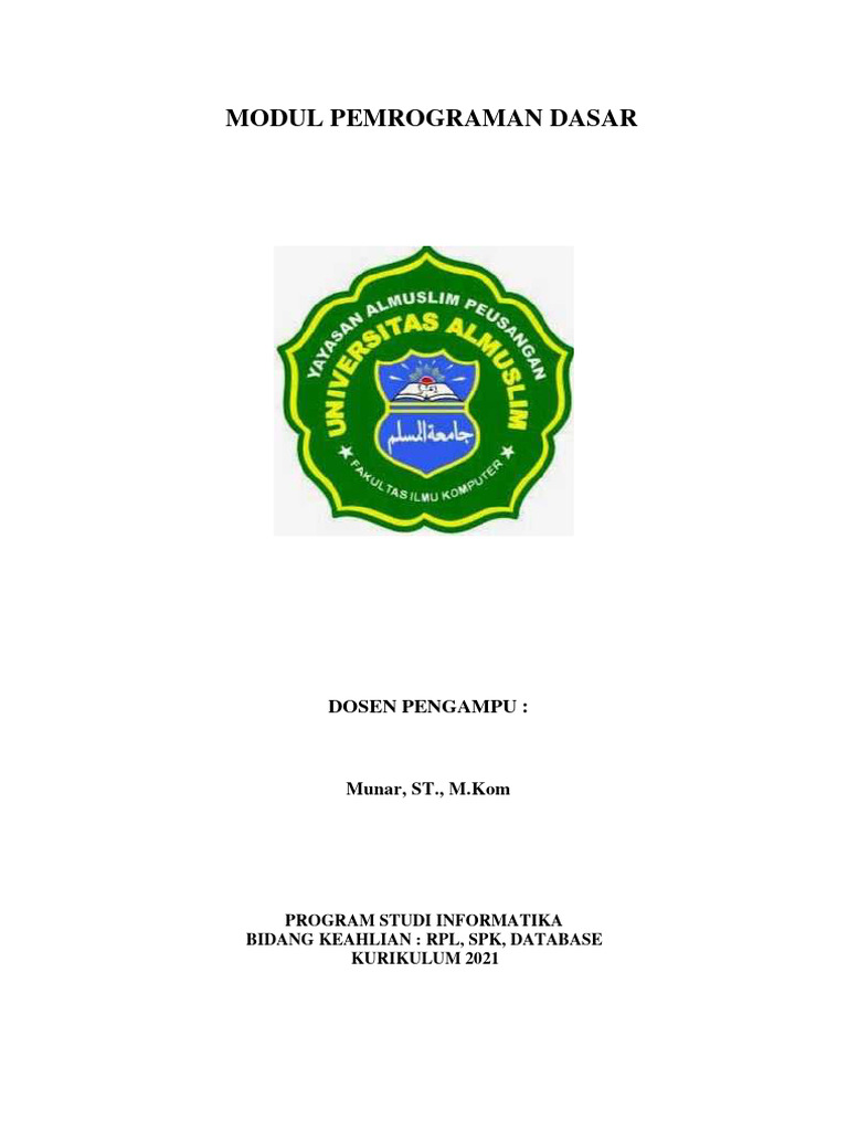 Modul Pemrograman Dasar | PDF | Karier & Perkembangan