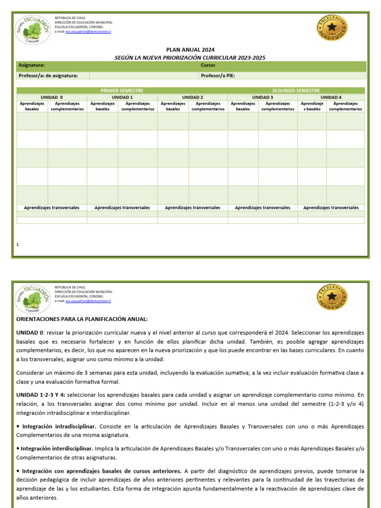 Formato Plan Anual 2024 | Descargar gratis PDF | Evaluación | Aprendizaje