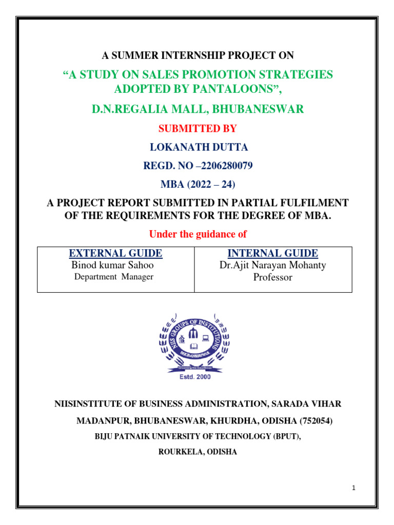 Sip Report Final 123 | PDF | Retail | Marketing