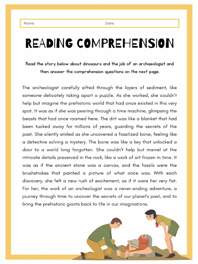 Dinosaur reading Worksheet | PDF