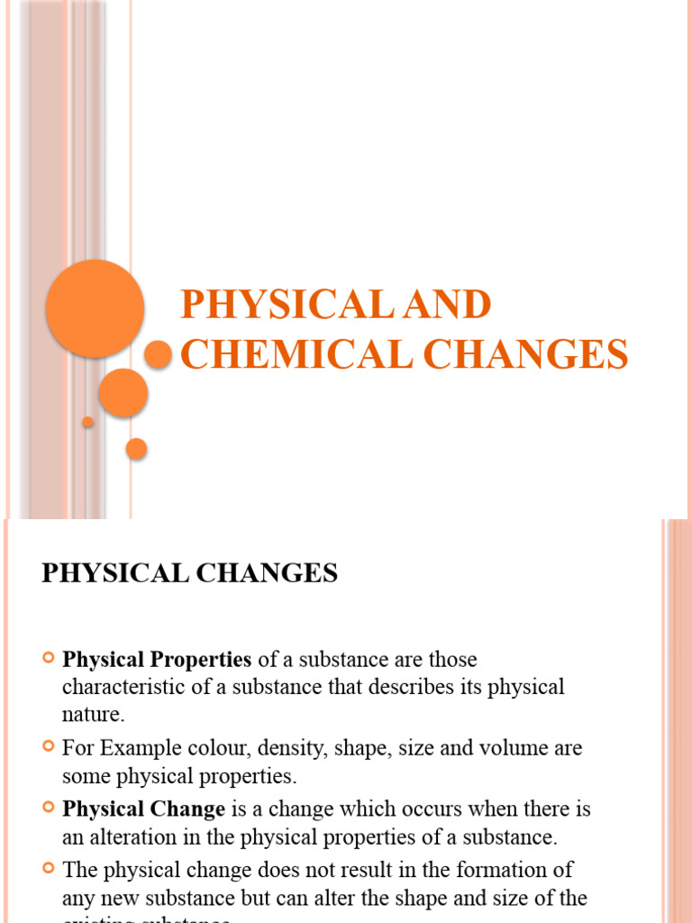 Physical and Chemical Changes | PDF | Chemistry | Chemical Elements