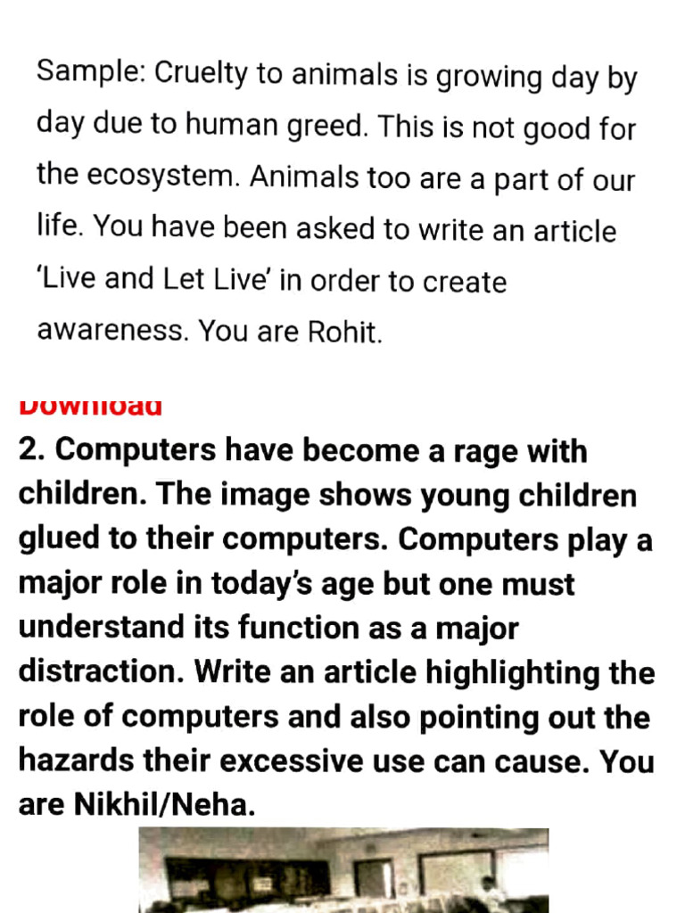 Worksheets On Article Writing | PDF | Social Science