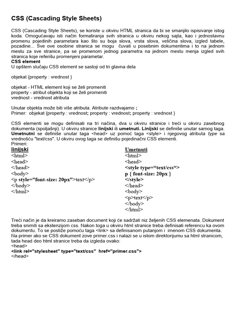 Predavanje CSS | PDF