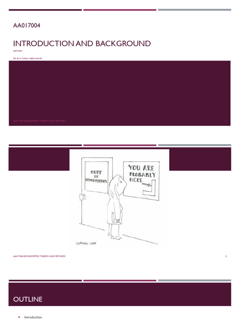 Lecture 1 Introduction And Background Pdf Econometrics Time Series