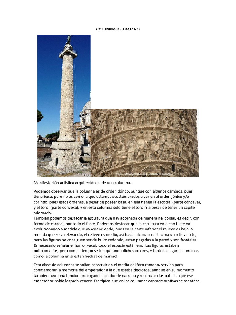 COLUMNA DE TRAJANO Comentario | PDF