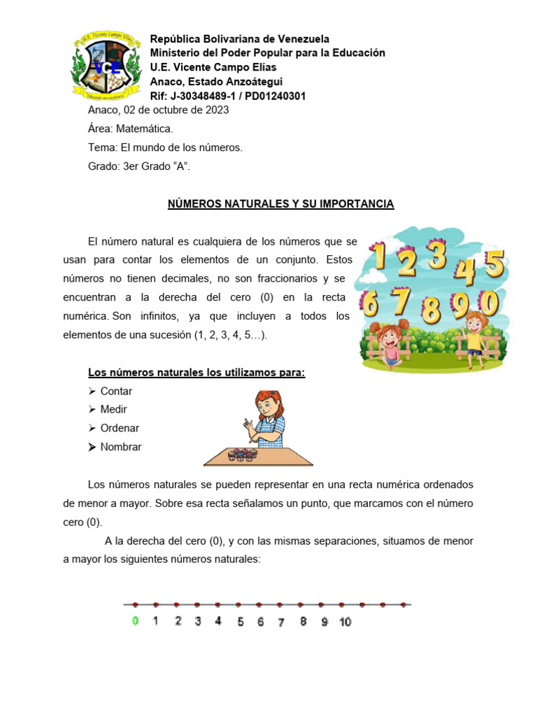 1 Bloque de Matematica 3er Grado A | PDF