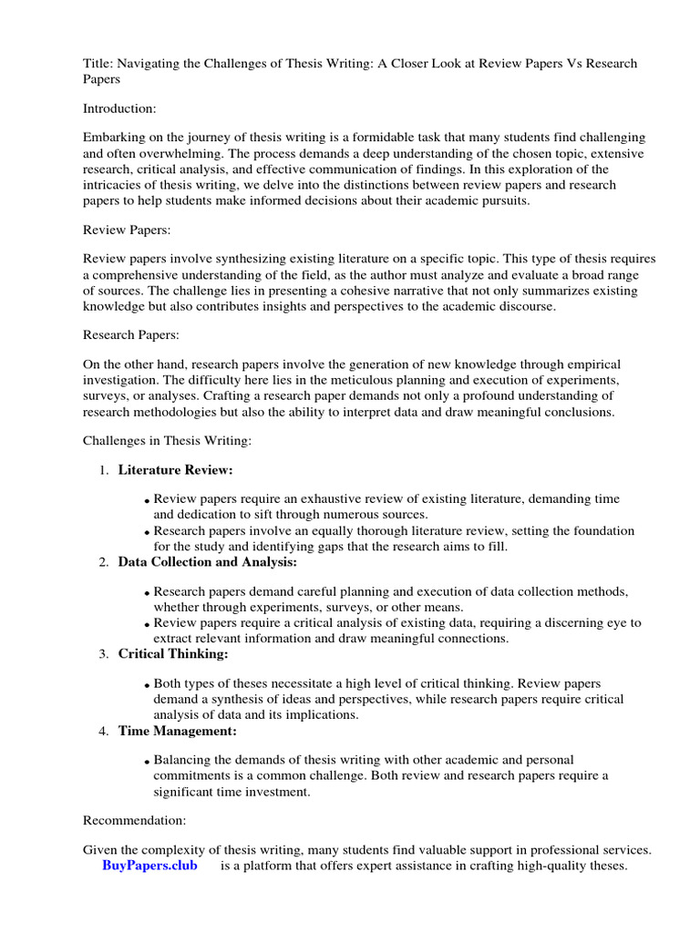 Review Paper Vs Research Paper | PDF Review Paper Vs Research Paper | PDF