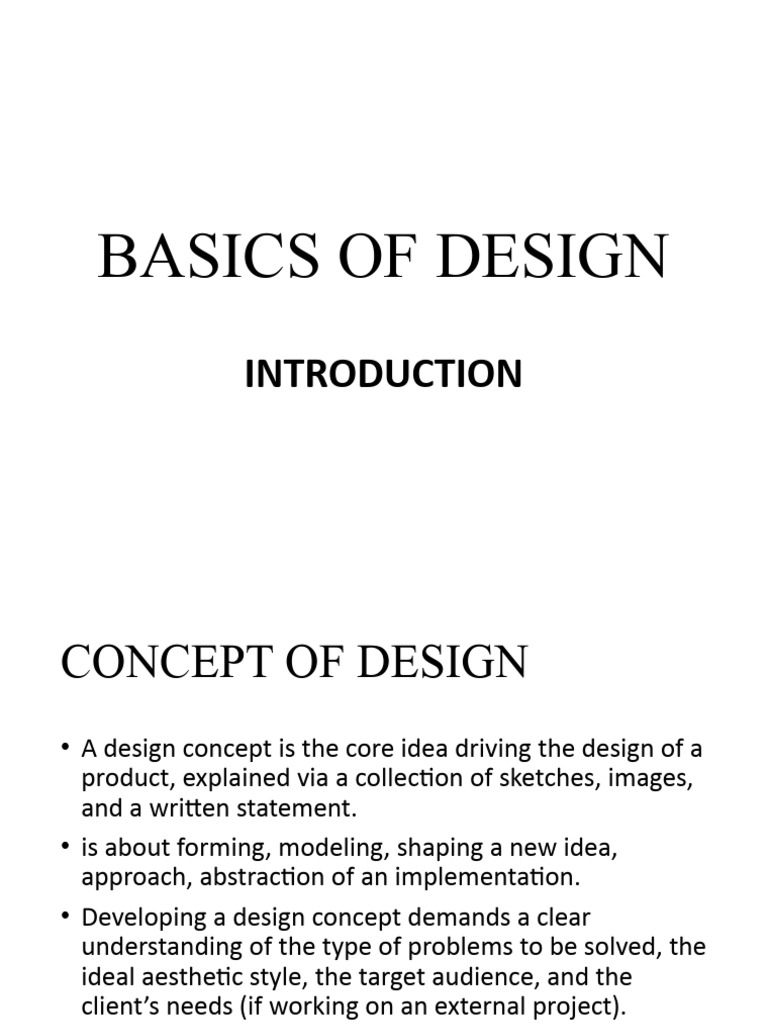 Introduction To Basics of Desig | PDF