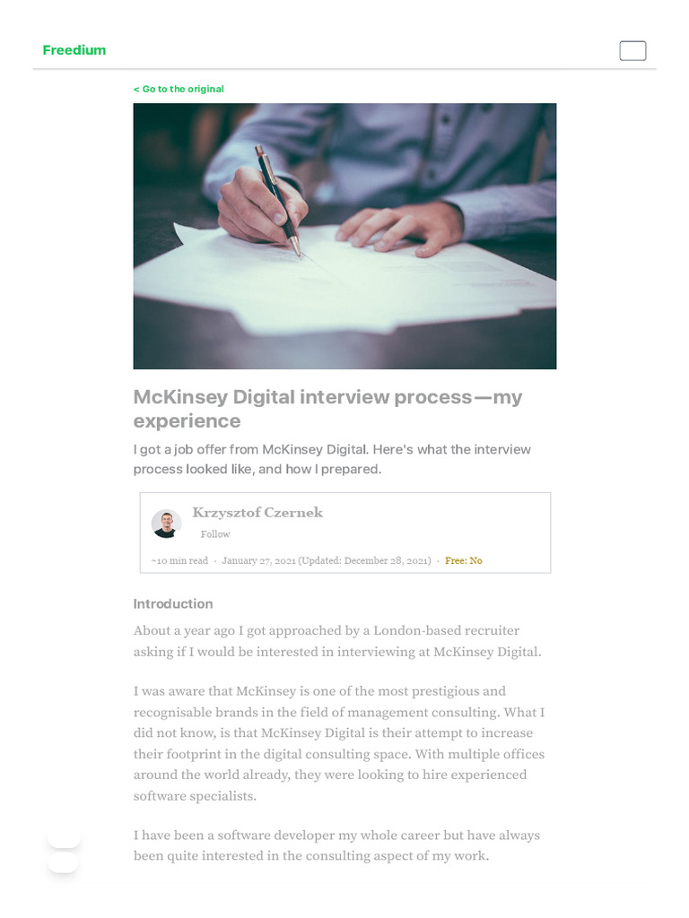 McKinsey Digital Interview Process - My Experience - by Krzysztof ...
