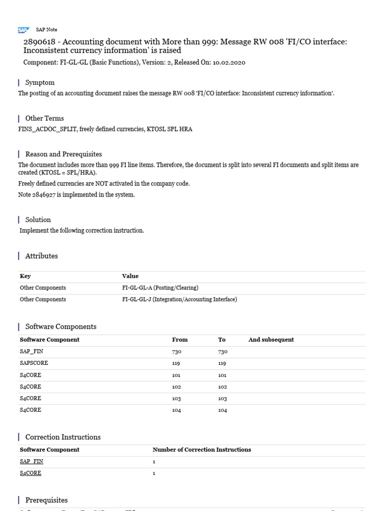 Accounting Document With More Than 999 - Message RW 008 FICO Interface ...