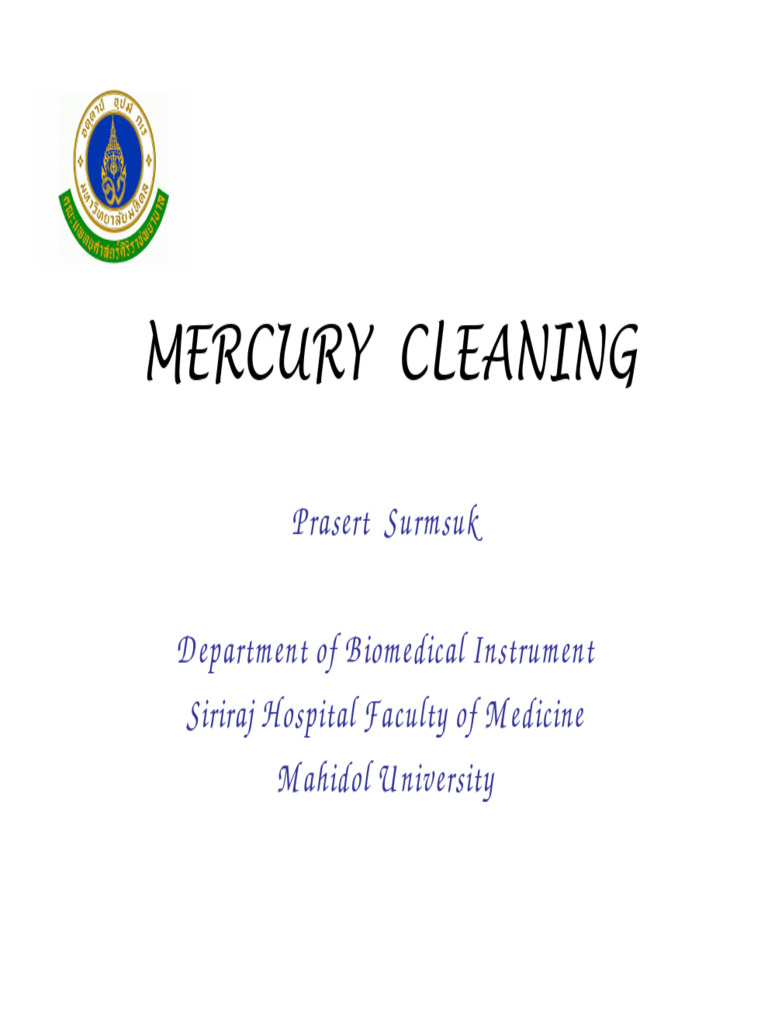 Mercury Cleaning Process at Siriraj Hospital | PDF | Bangkok | Thailand