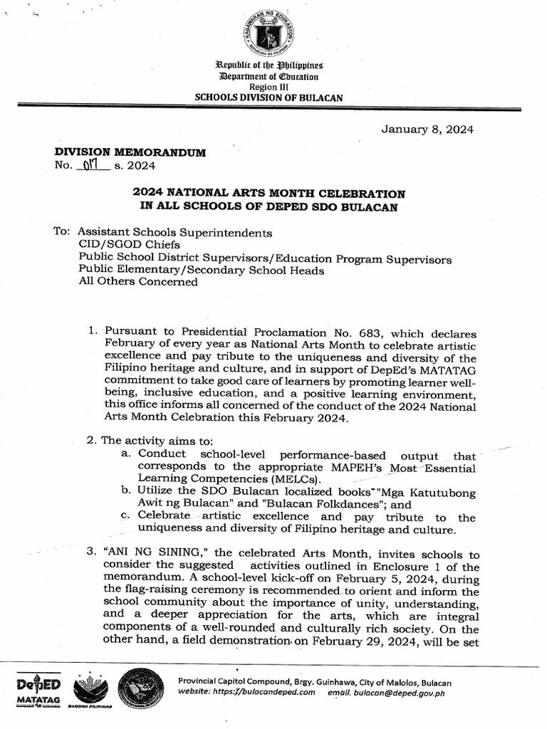 Division Memorandum No 017 S 2024 | PDF