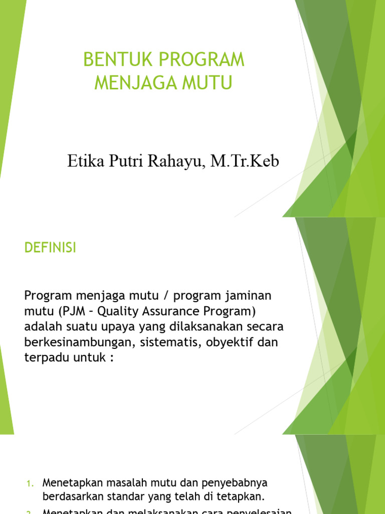 Bentuk Program Menjaga Mutu | PDF