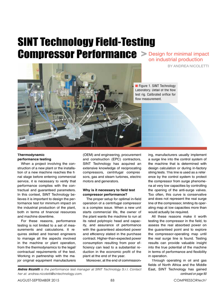 Compressor Performance Testing | PDF