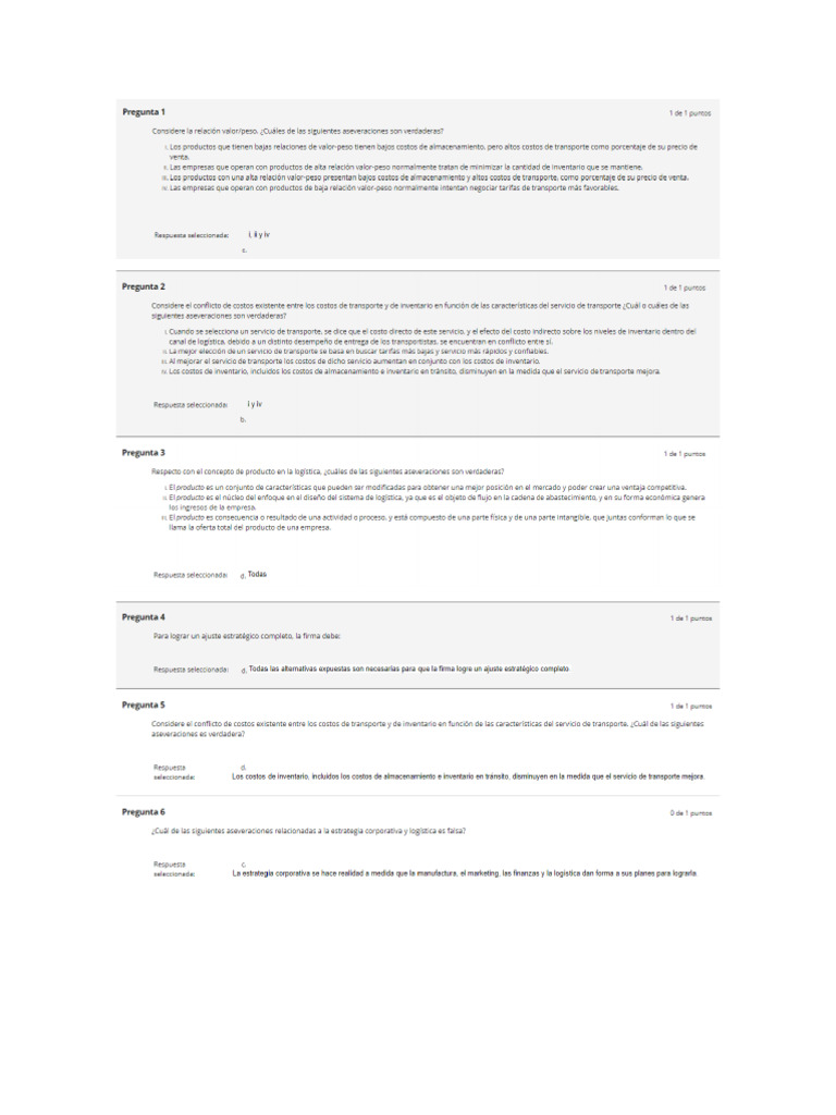Control1 Gestión Logística | PDF