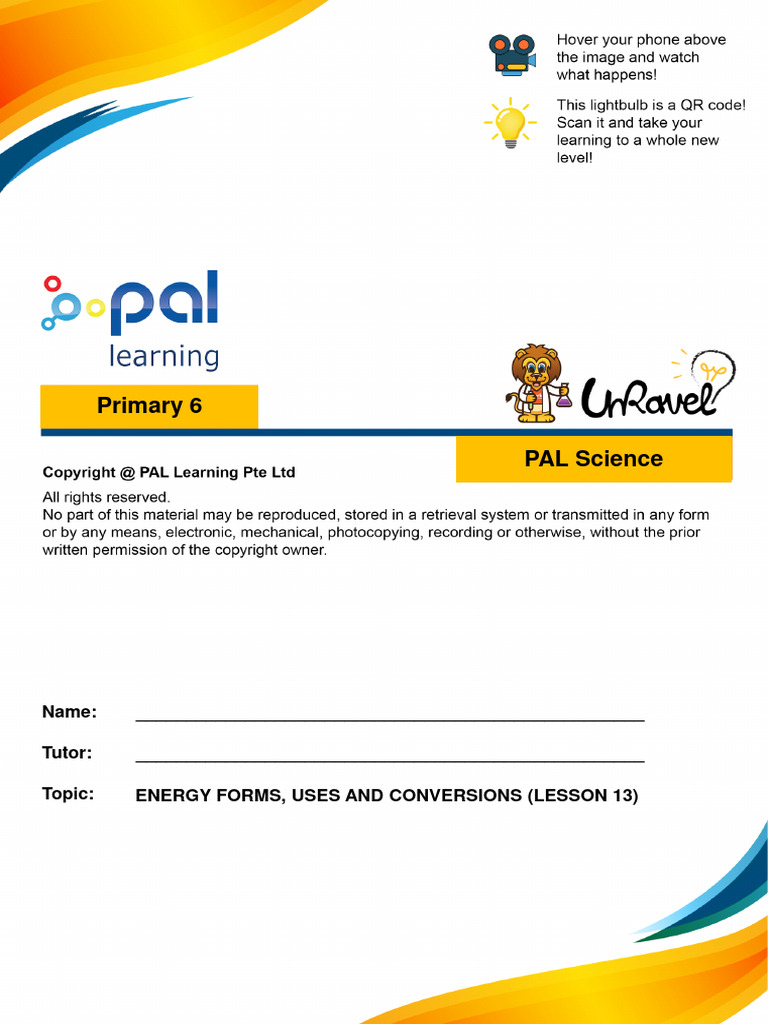 P6 PAL Science L13 Forms and Uses of Energy-1 | PDF | Potential Energy ...