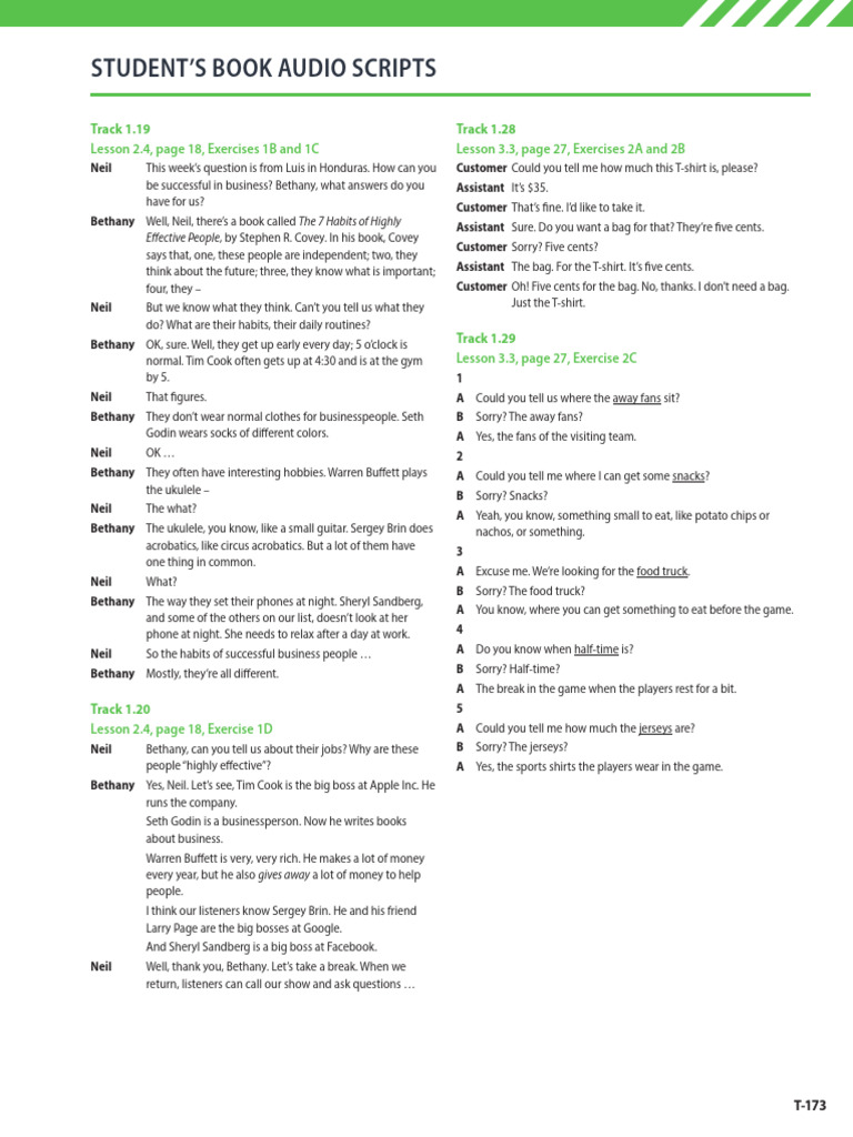 Evolve 2 Students Book Audio Script | PDF