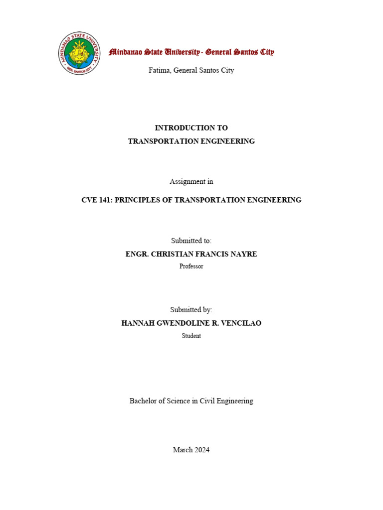 Introduction to Transportation Engineering | PDF | Transport | Transportation Engineering