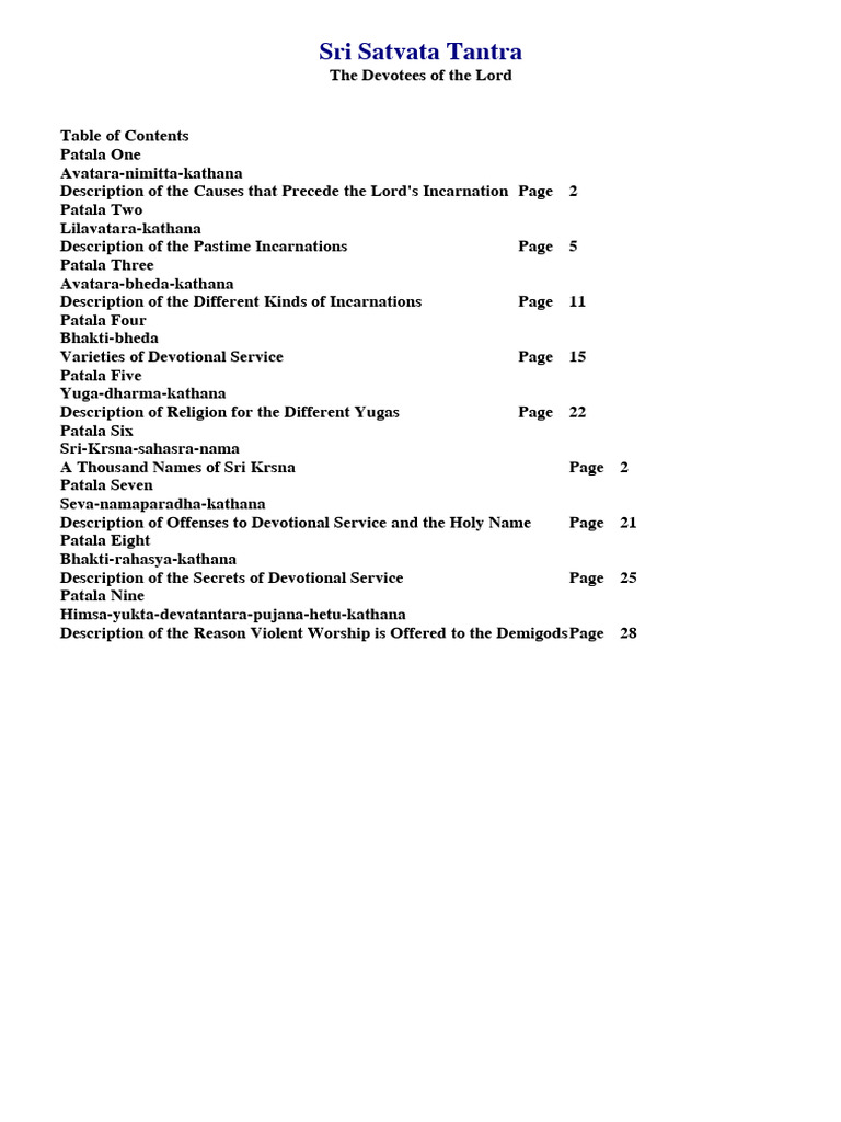 Sri Satvata Tantra - The Devotee - Narada Muni | PDF | Vaishnavism | Hindu Mythology