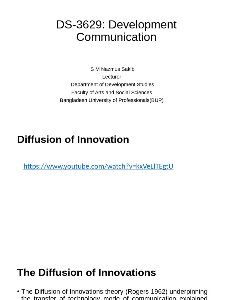 DS-3629 Lecture 03 | PDF | Innovation | Social Psychology