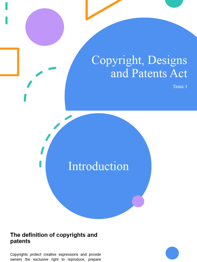 Copyright, Designs and Patents Act | PDF