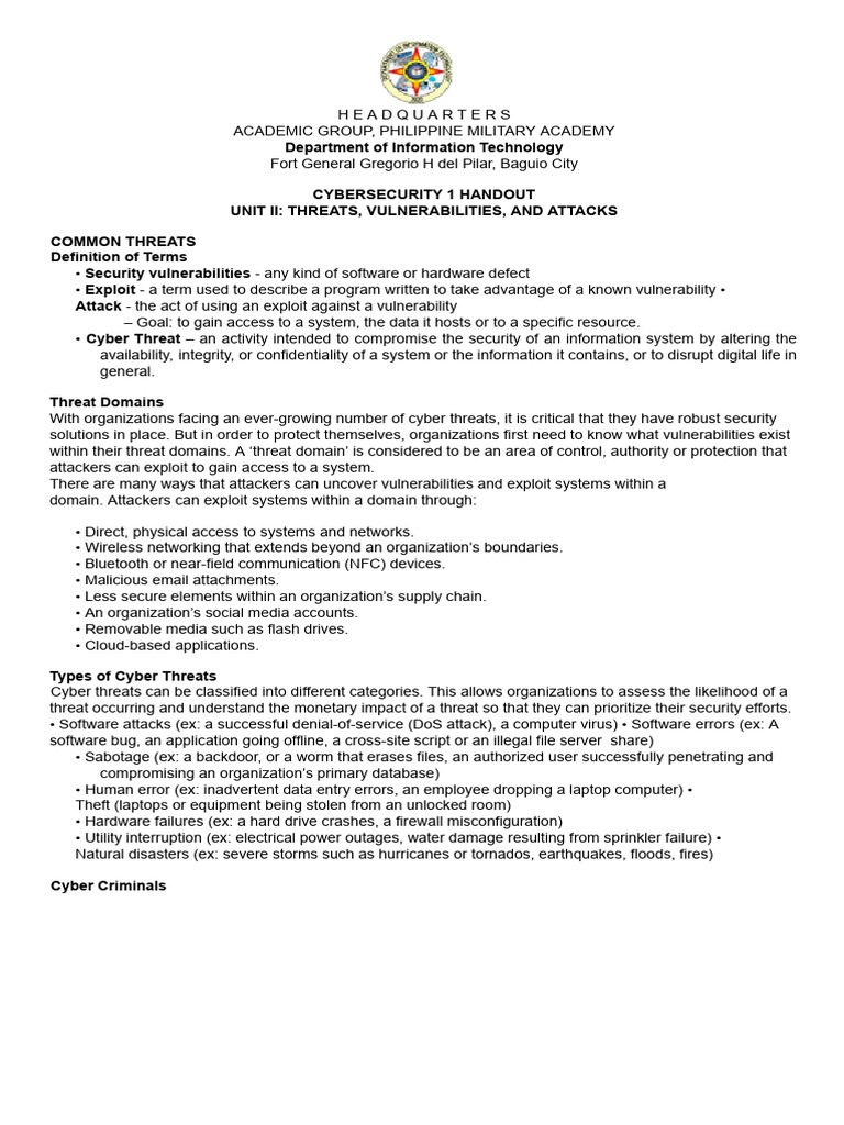 Unit 2 Handout | PDF | Computer Virus | Malware