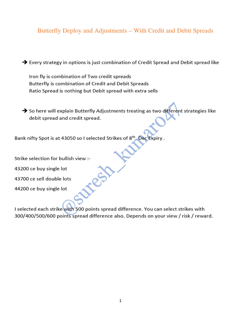 Butterfly Deploy and Adjustments | PDF | Option (Finance) | Financial ...